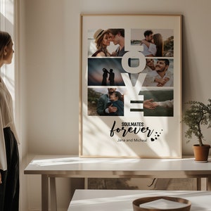 Personalised Couple Picture Collage Memorable Gift for Partner ...