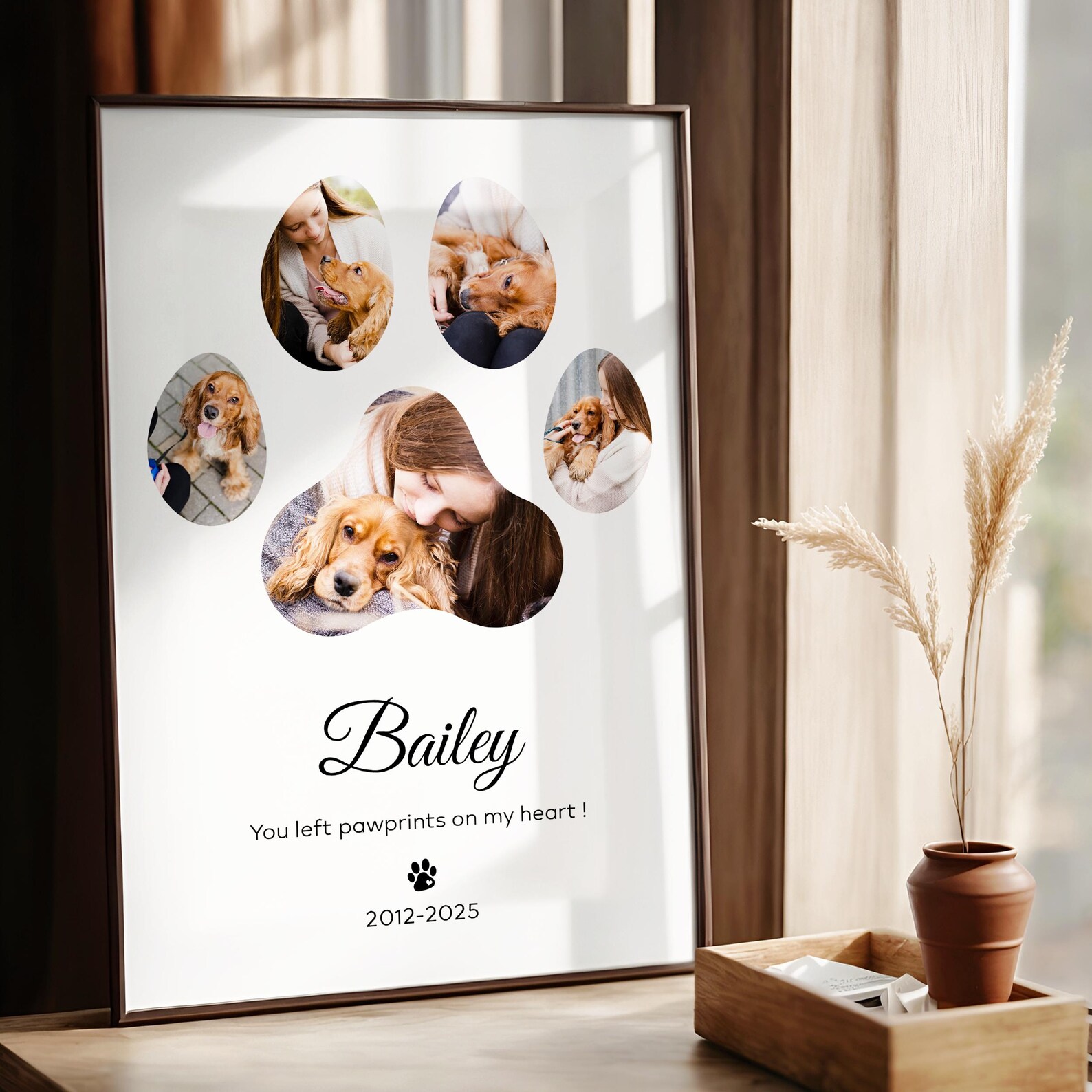 Personalized Pet Memorial Photo Print, Dog Remembrance Gift (digital ...