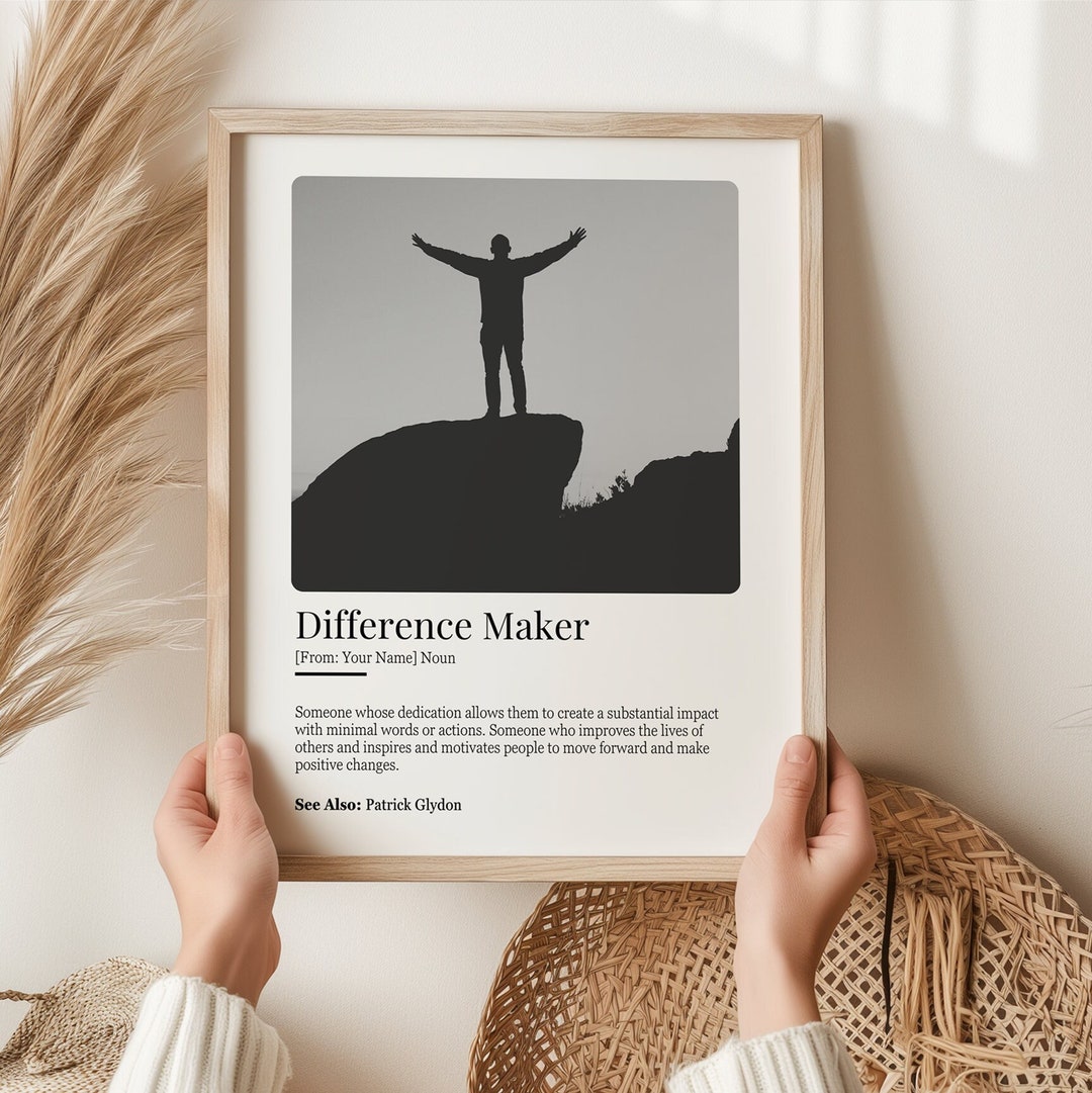 Personalized Difference Maker Definition Printable Wall Art Gift Mentor ...
