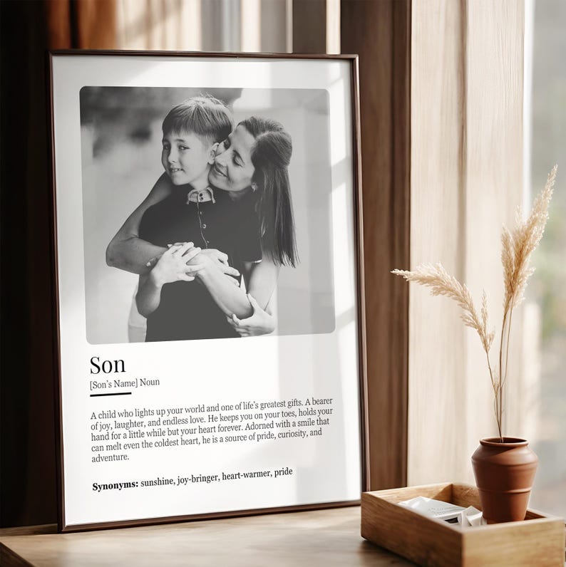 Personalized Son Definition Photo Print, Custom Wall Art for Son ...