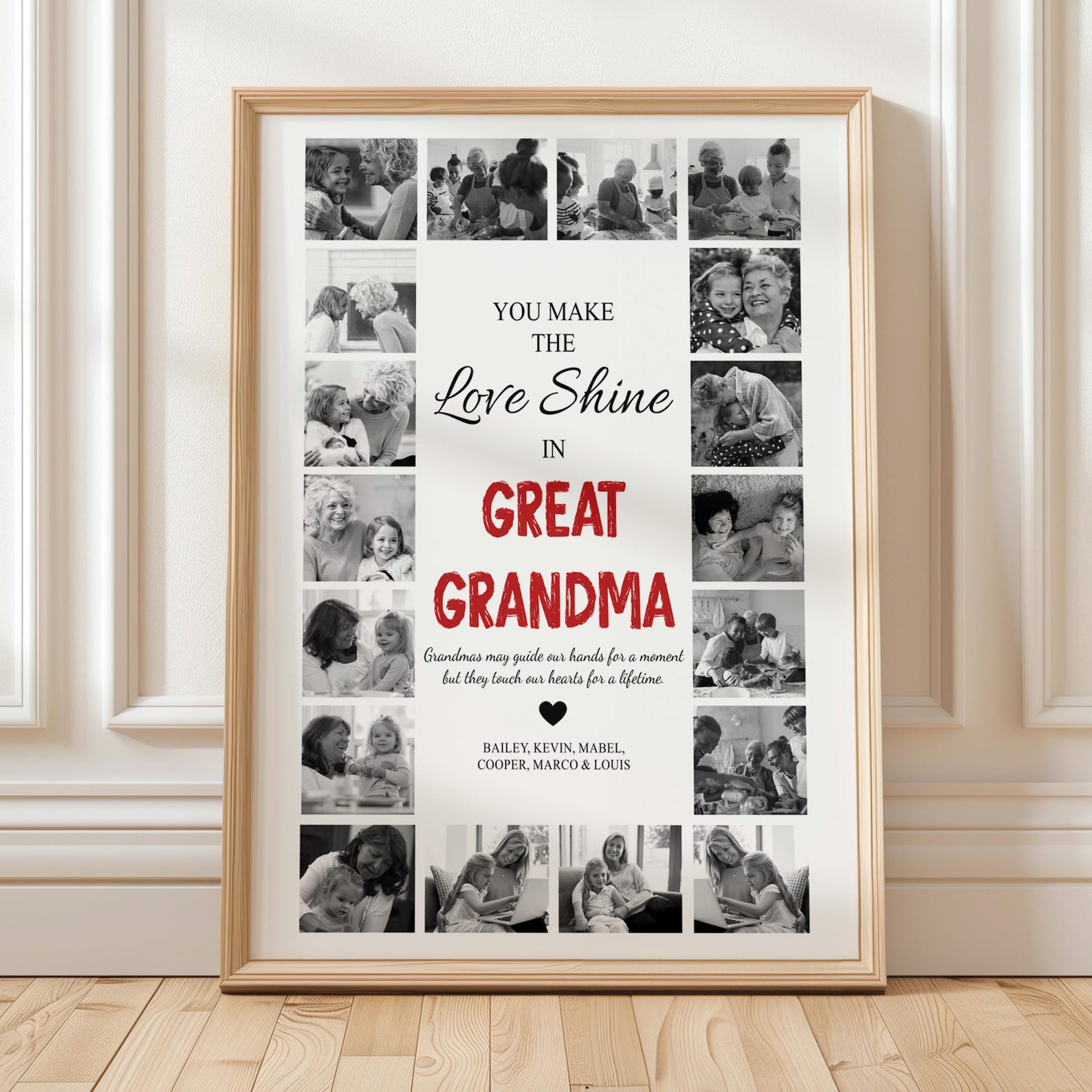 Personalized Great Grandma Photo Collage Printable Wall Art ...