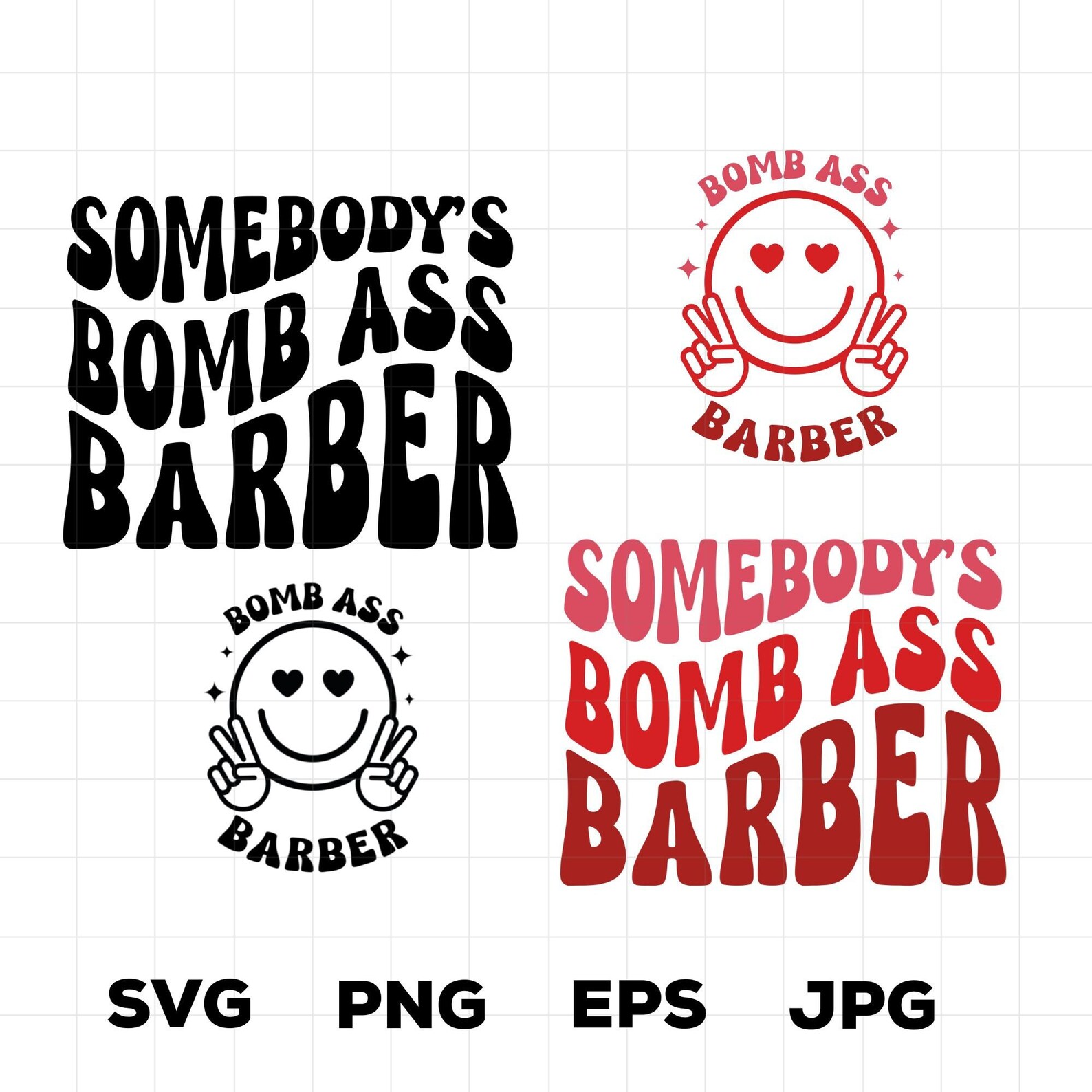 Retro Barber SVG PNG: Somebody's Badass Barber (digital Download) - Etsy