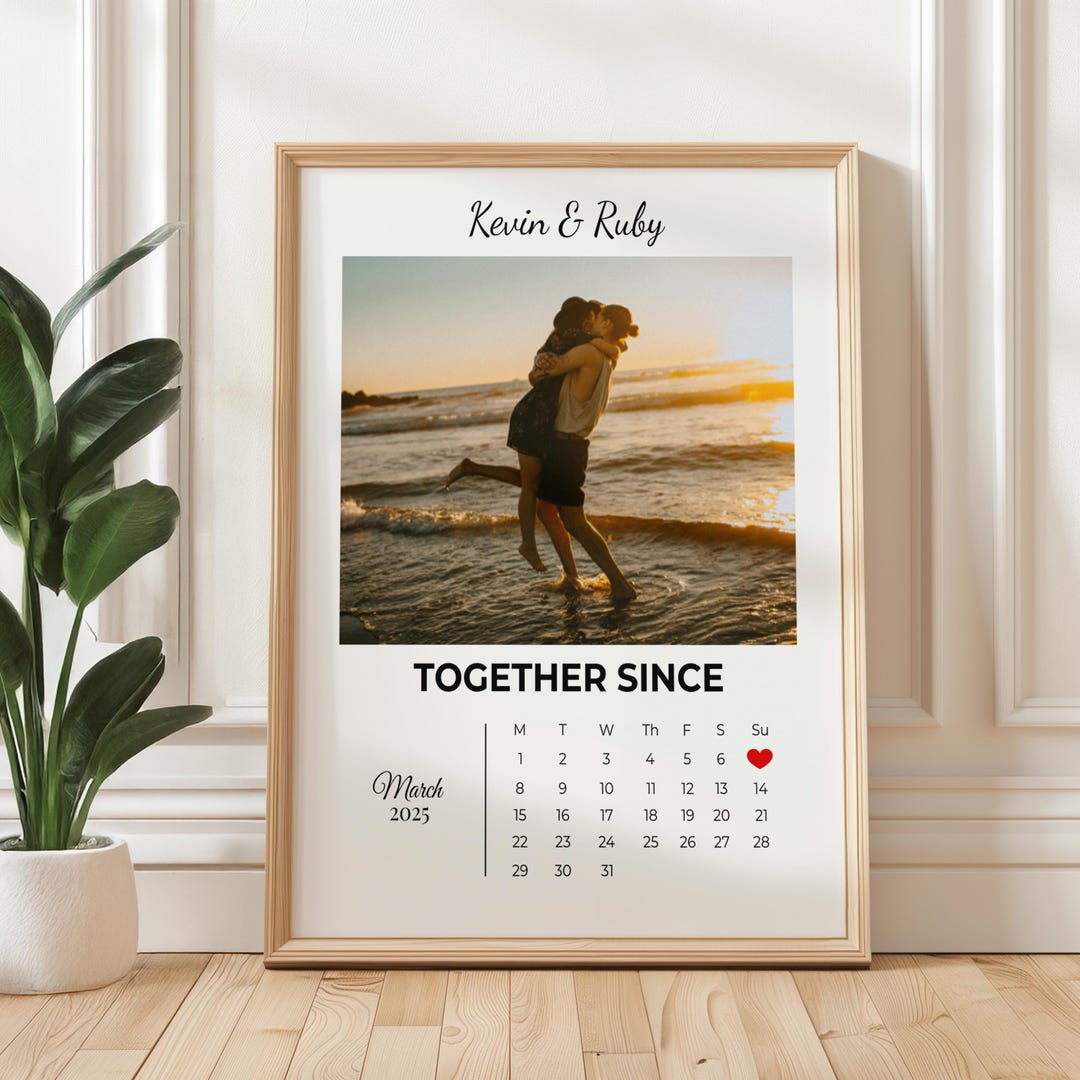 Personalised Couple Photo Calendar Printable Wall Art (digital), Custom ...