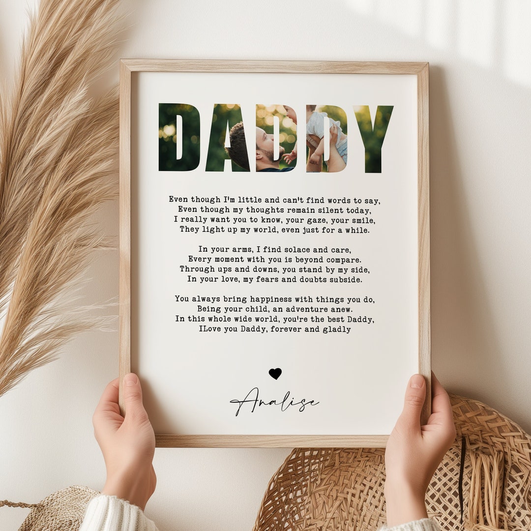 Personalized Printable Daddy Fathers Day Gift Collage Daddy Photo ...