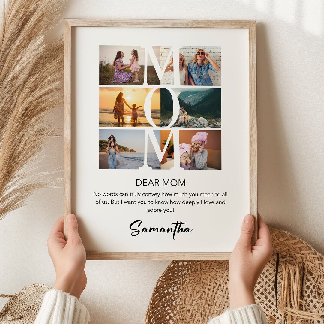 Personalized Mom Photo Collage Printable Wall Art, Custom Mom Photo ...