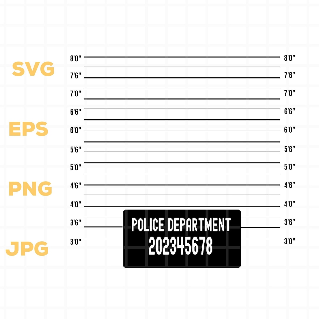 Police Mug Shot Line up Art Design: SVG, PNG, Clipart (digital Download ...