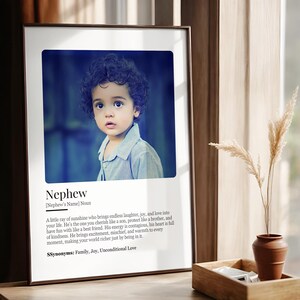 Personalised Nephew Definition Photo Print Gift From Aunt to My Nephew ...