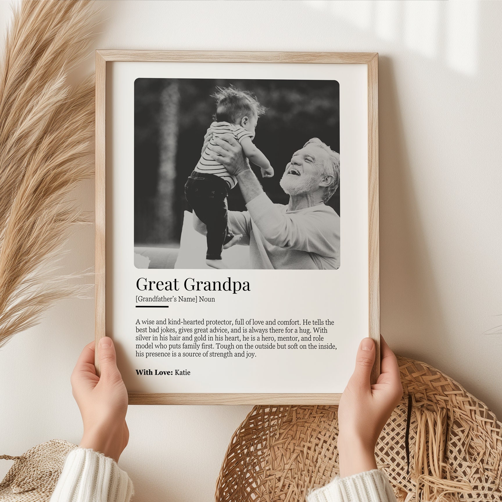 Personalised Great Grandpa Definition Printable Wall Art, Great Grandpa ...