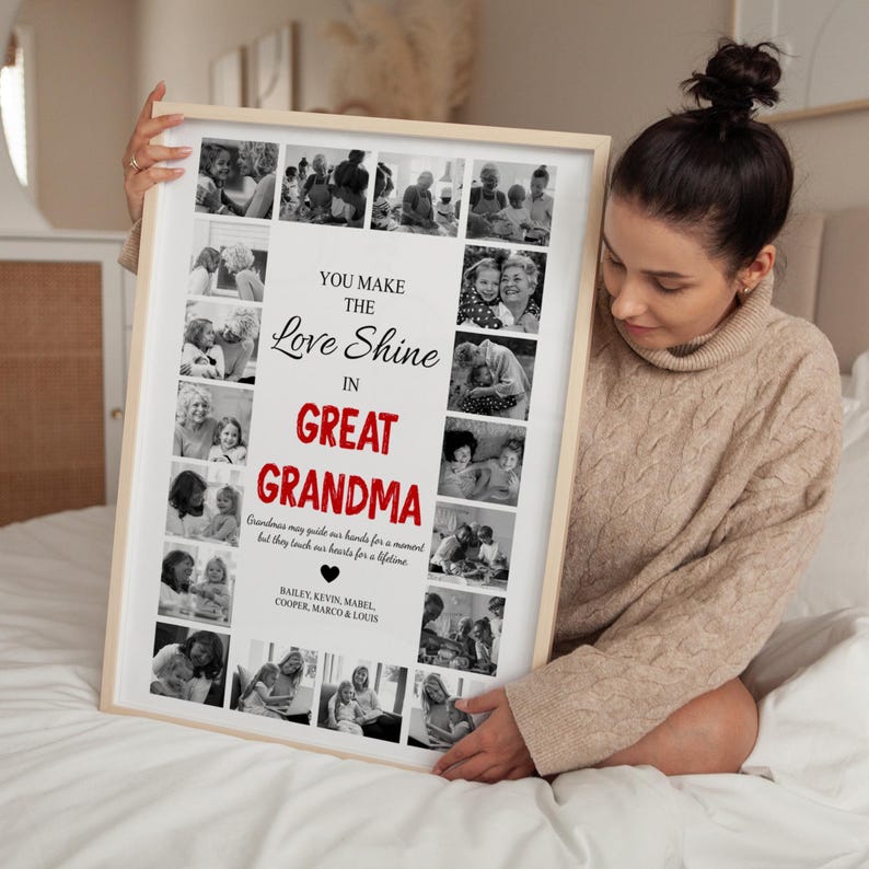 Personalized Great Grandma Photo Collage Printable Wall Art ...