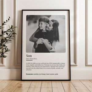 Personalised Son Definition Printable Wall Art Digital DOWNLOAD, Custom ...