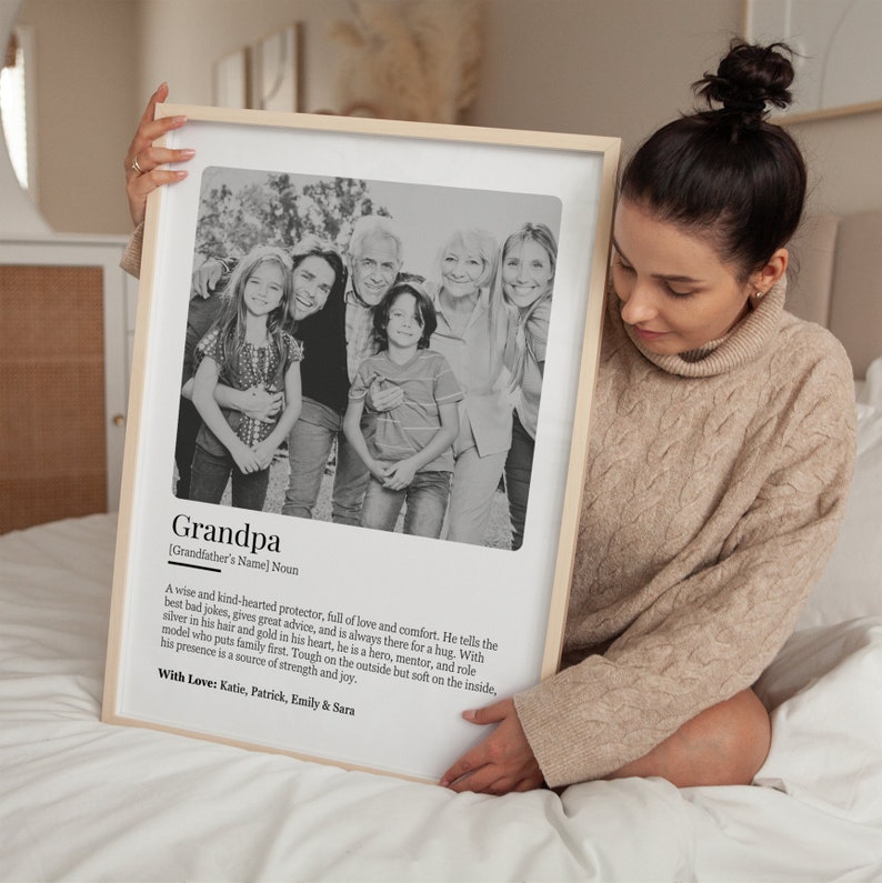 Personalised GRANDAD Definition Print, Custom Grandpa Grandfather ...