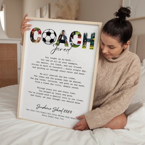 Printable Personalized Football Coach Gift Sports Coach Gift Retirement ...
