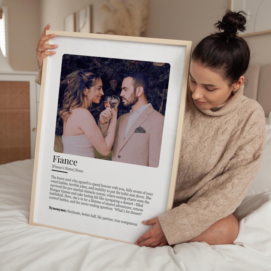 Personalized Fiance Definition Photo Print, Engagement Keepsake ...
