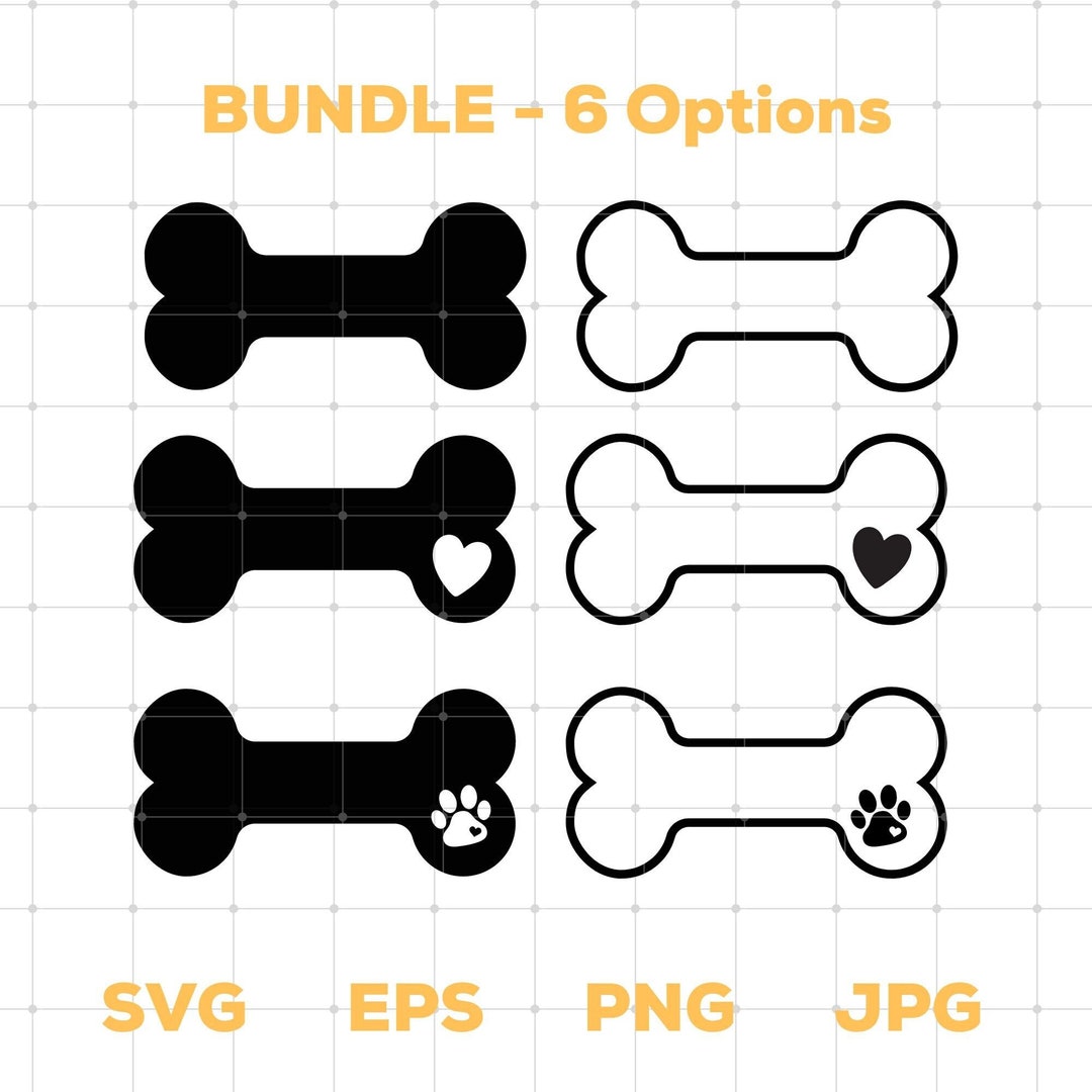 Dog Bone Svg, Dog Bone Digital, Dog Bone Png Clip Art, Dog Paw Svg ...