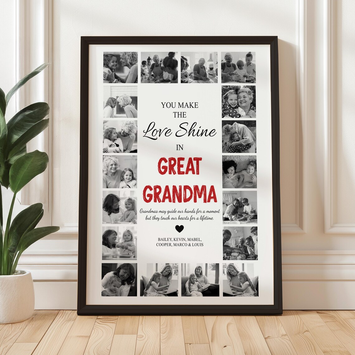 Personalized Great Grandma Photo Collage Printable Wall Art ...