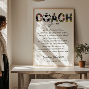 Printable Personalized Football Coach Gift Sports Coach Gift Retirement ...