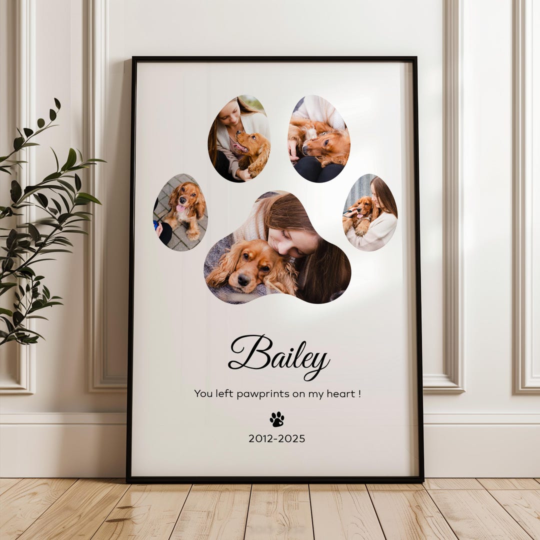 Personalized Pet Memorial Photo Print, Dog Remembrance Gift (digital ...