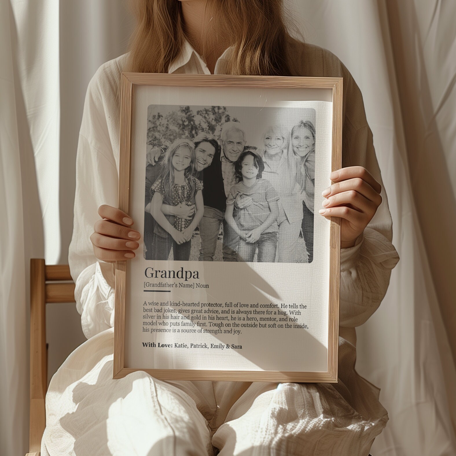 Personalised GRANDAD Definition Print, Custom Grandpa Grandfather ...