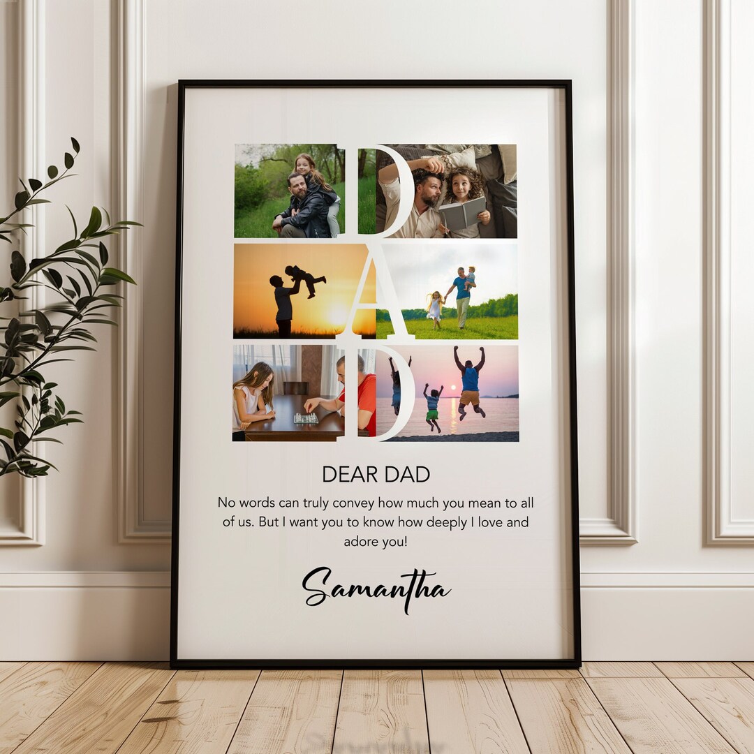 Personalized DAD Photo Collage Printable Wall Art Custom Fathers Day ...