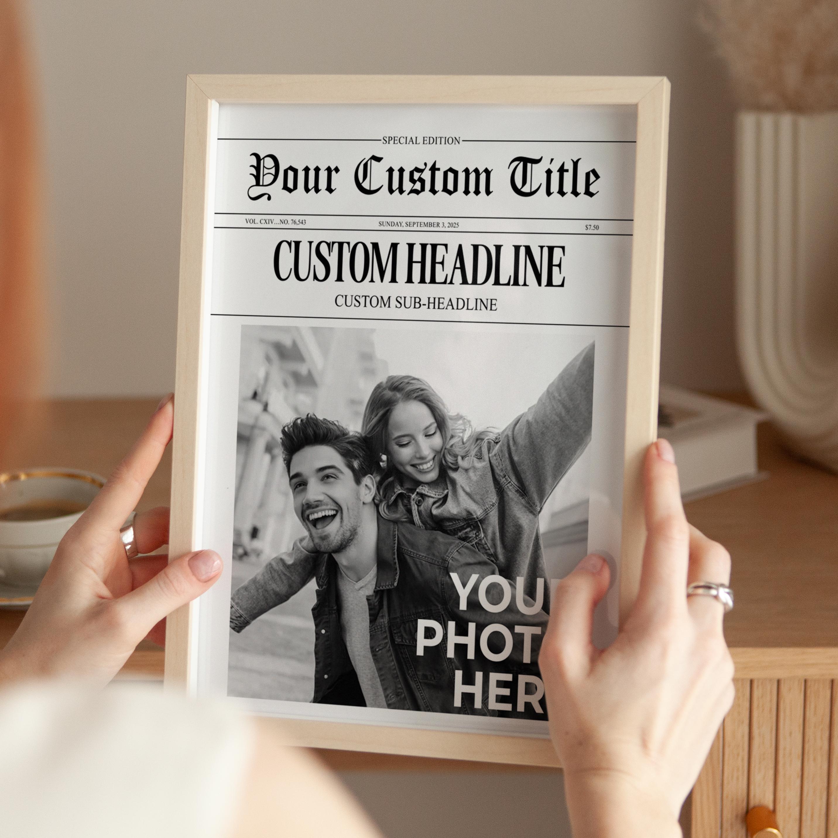 Custom Newspaper Print, Personalized Newsprint Poster,best Friend or ...