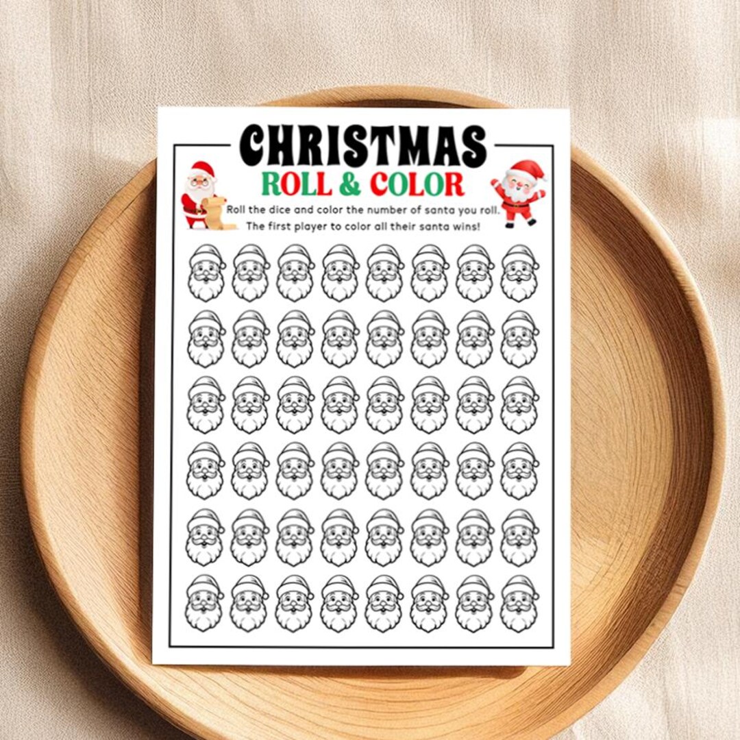 Christmas Roll and Color Game, Christmas Classroom Activity for Kids ...
