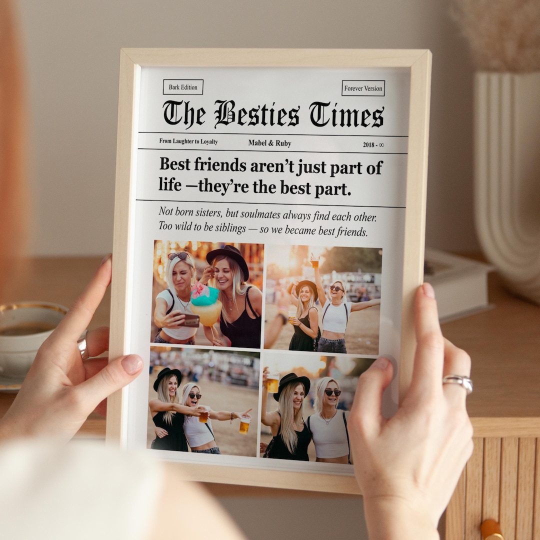 Custom Best Friends Newspaper Poster (digital Download), Personalized ...