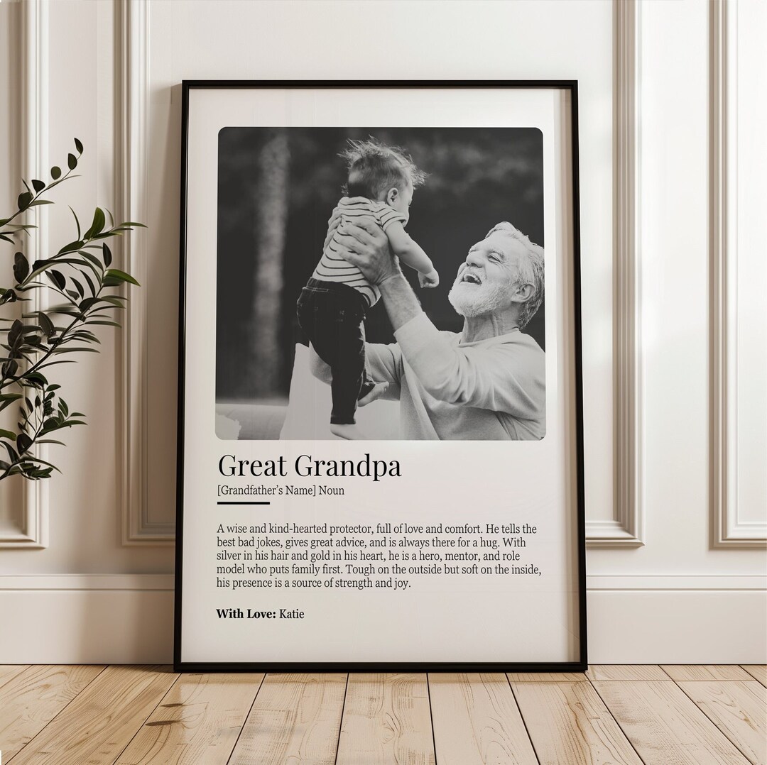 Personalised Great Grandpa Definition Printable Wall Art, Great Grandpa ...