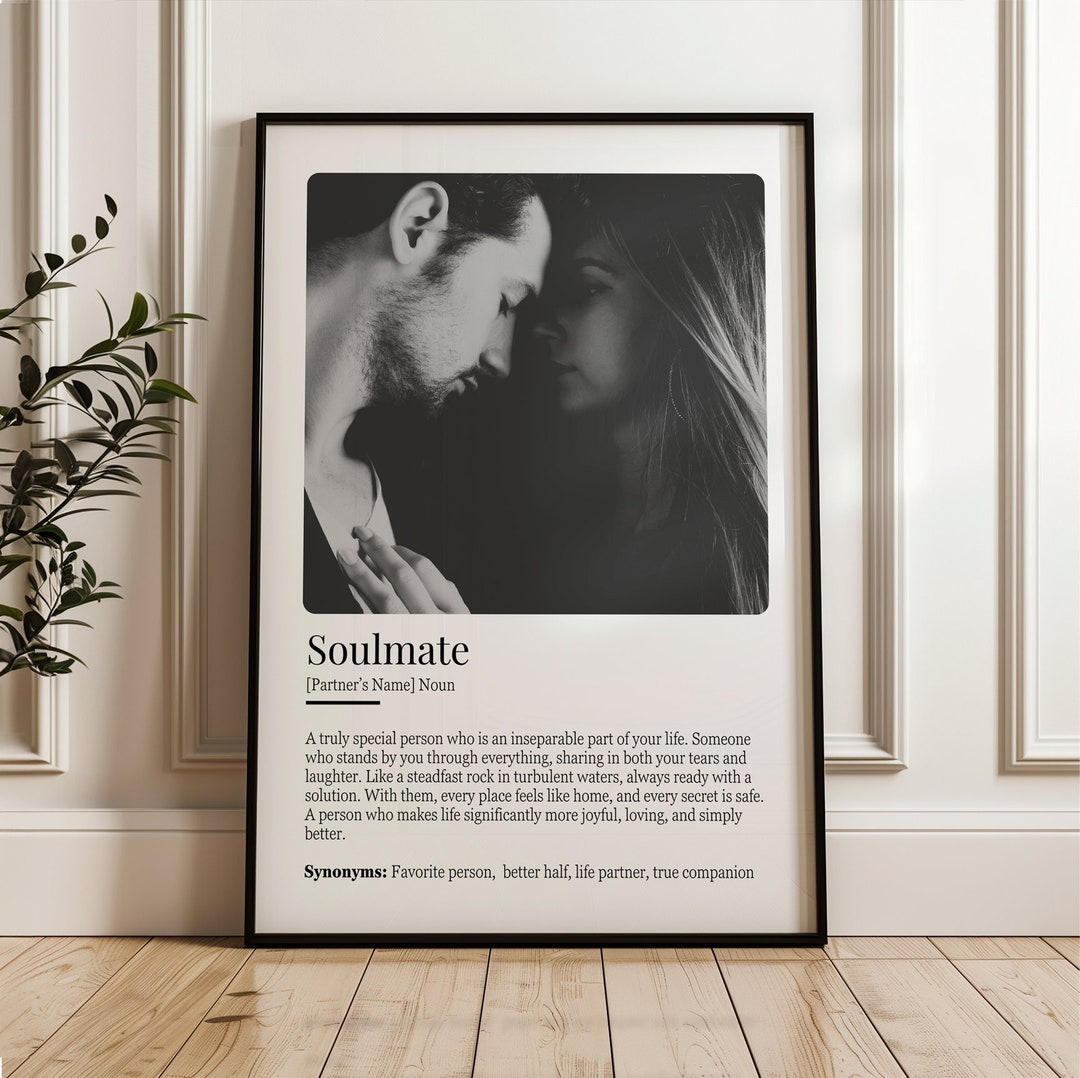Personalized Soulmate Definition Wall Art Print, Couple Picture Collage ...