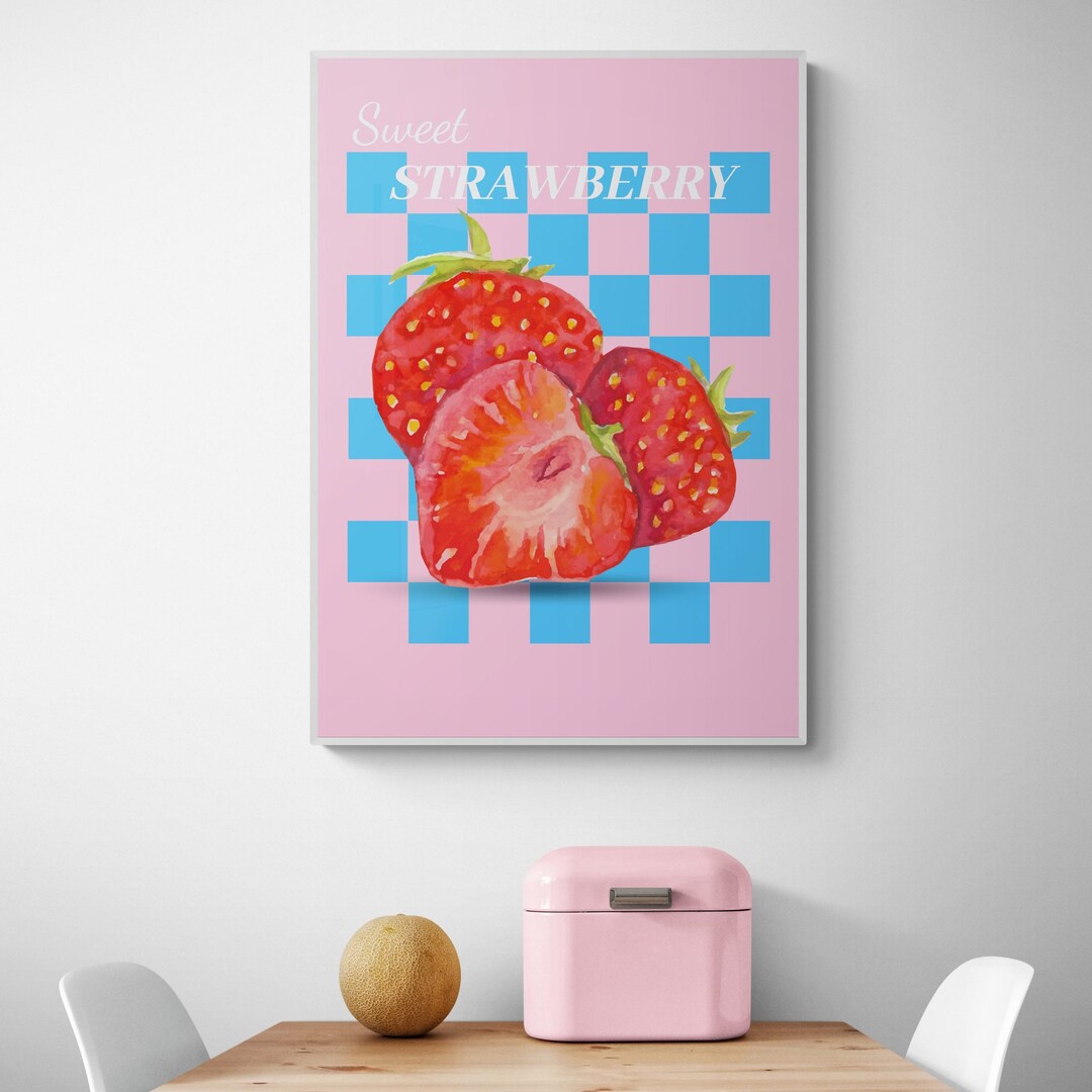 Sweet Strawberry Poster | Unframed Poster | Kitchen Decor | Wall Art ...