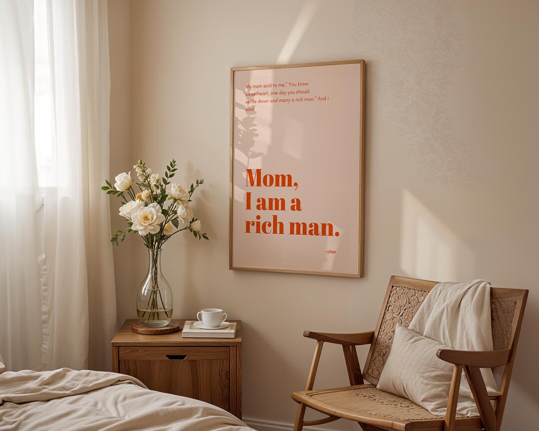 Mom, I Am a Rich Man Poster | Quotes Poster | - Etsy