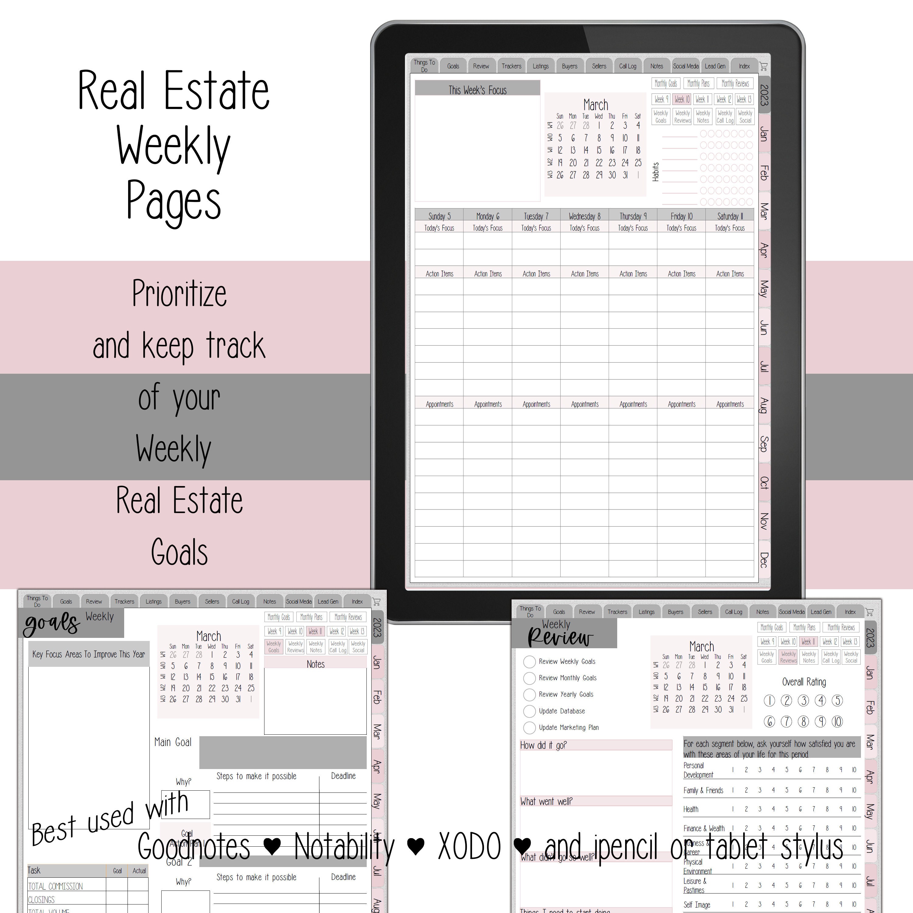 Real Estate Agent Digital Planner 2025 Realtor Calendar & Transaction ...