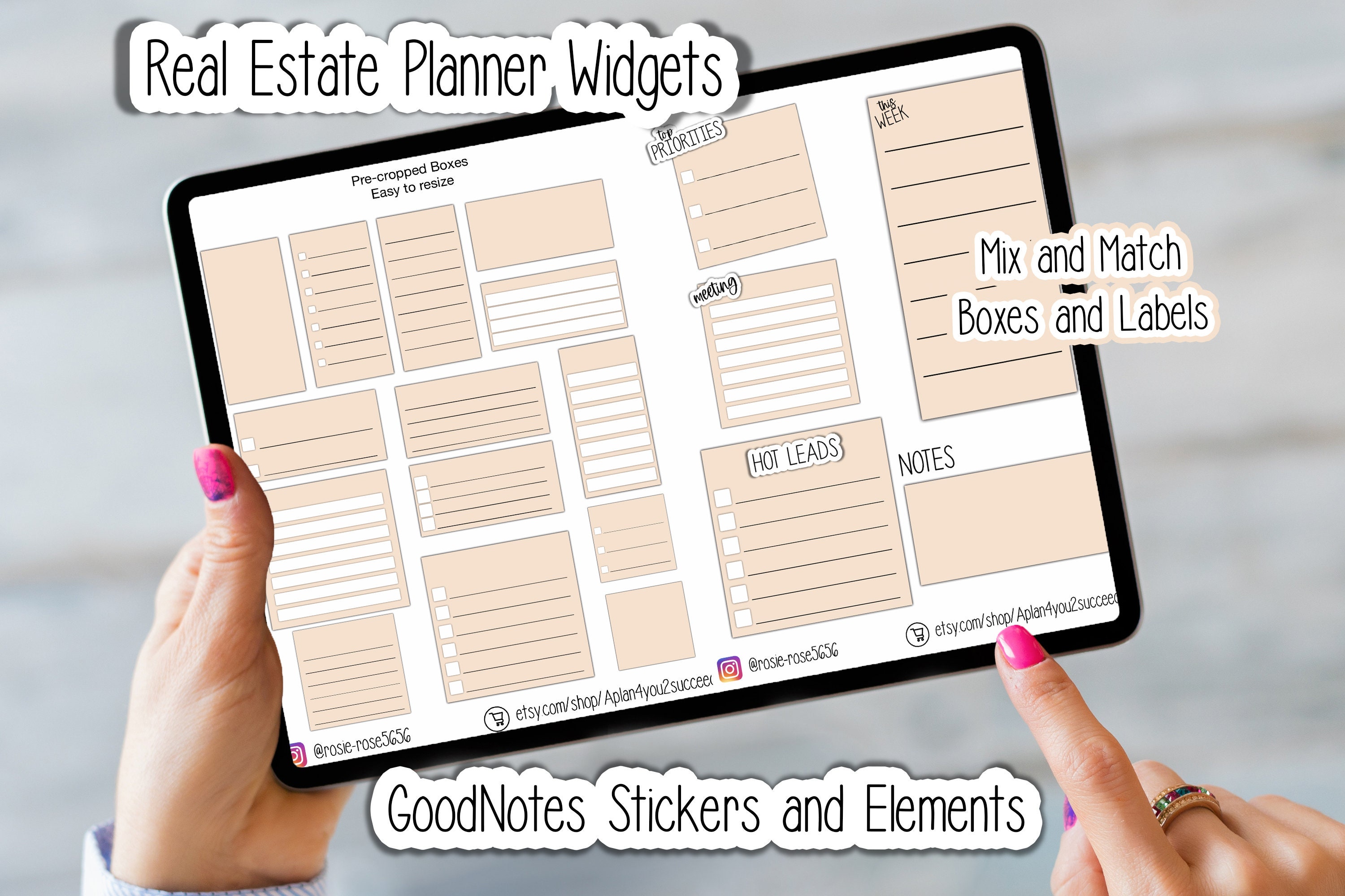 Real Estate Widgets|digital Stickers for Digital Planners, Calendars ...