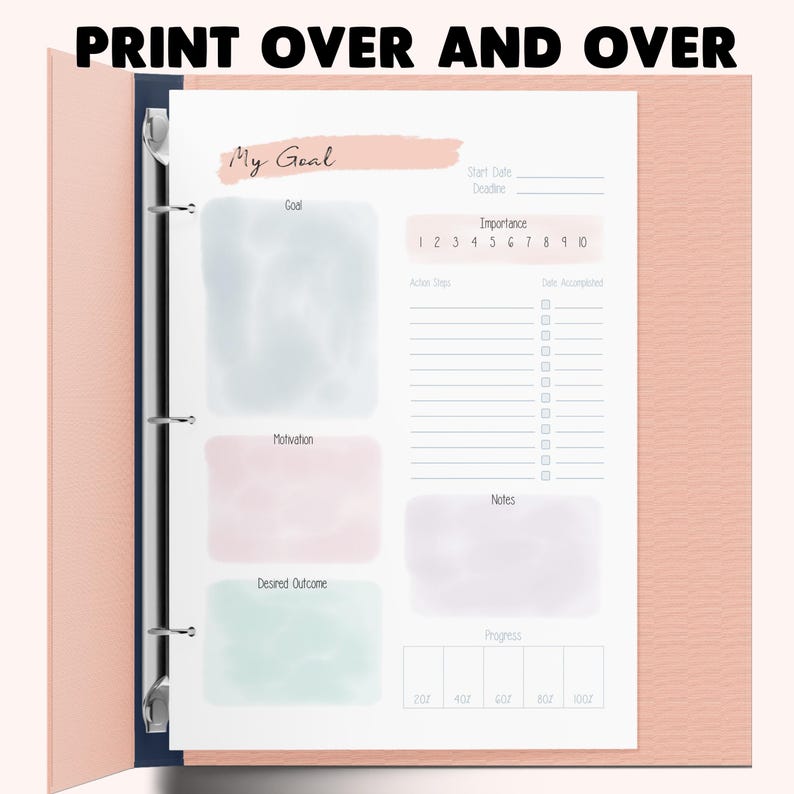 Goal Setting Tracking Template Realtor Business Form Happy Planner ...
