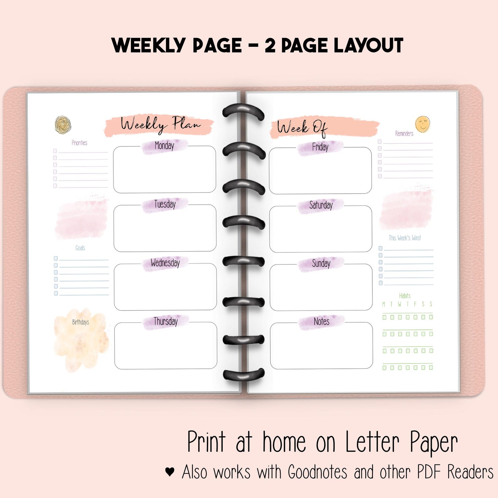 Planner Template Bundle Printable Inserts Pages Undated Planners for ...