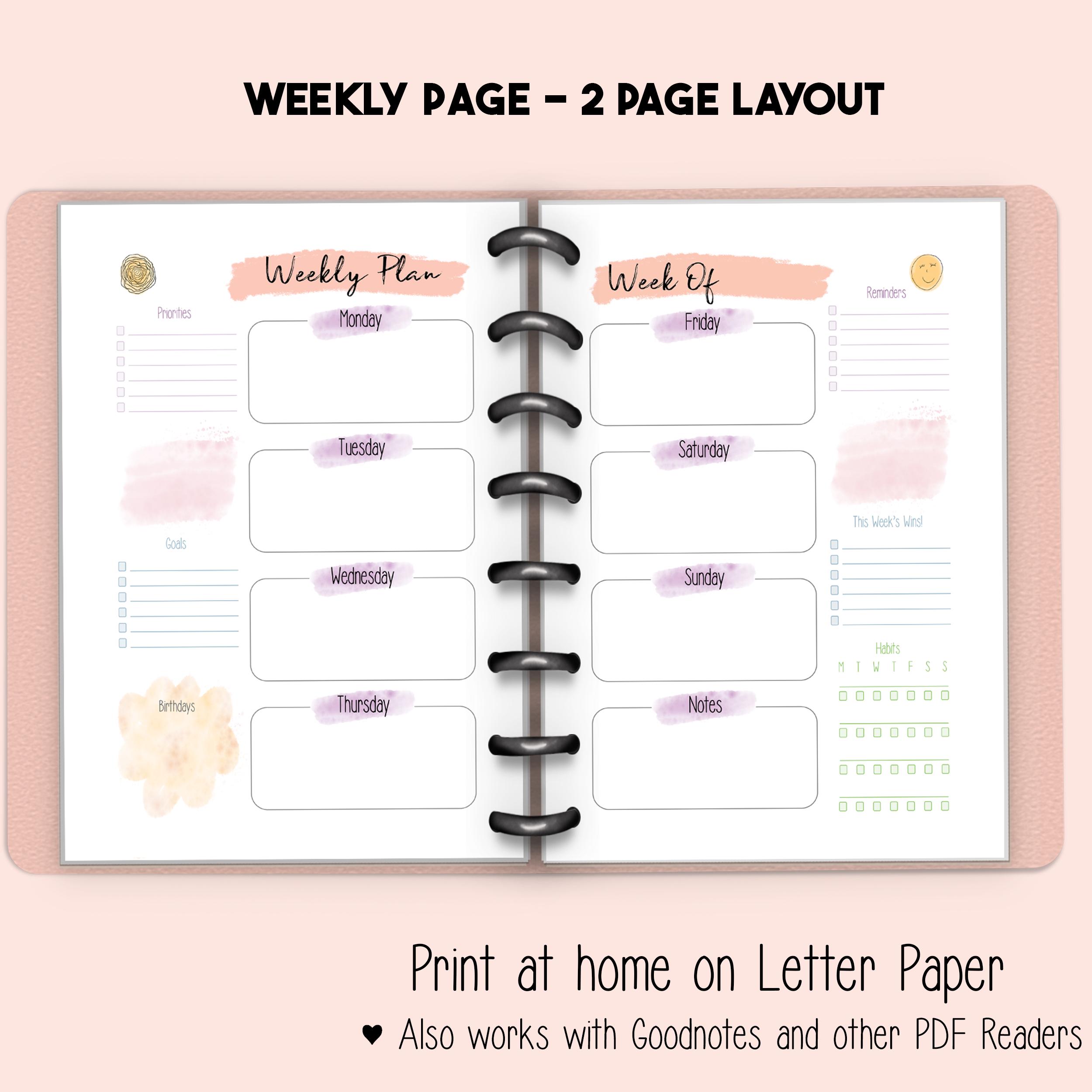 Planner Template Bundle Printable Inserts Pages Undated Planners for ...