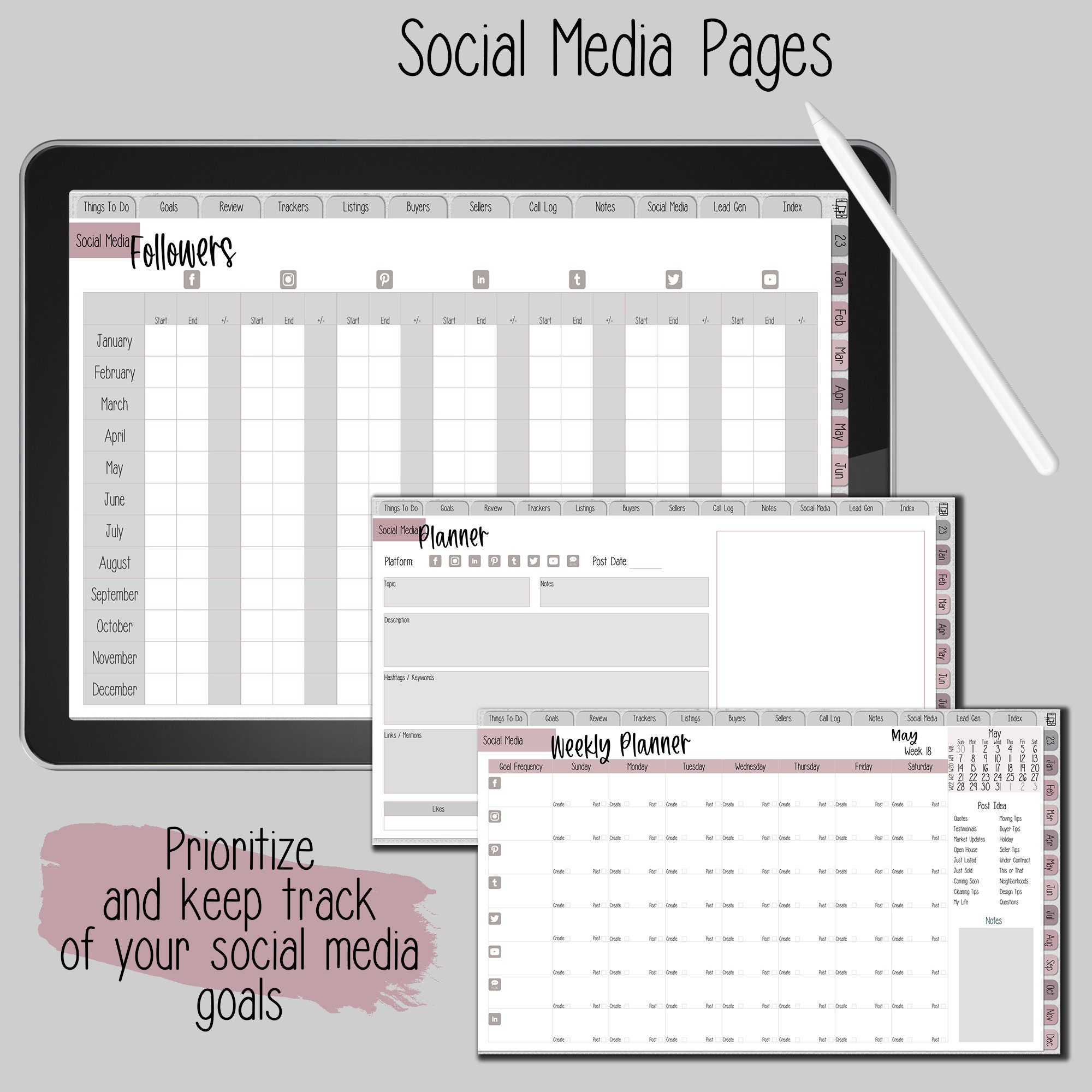 Real Estate Digital Planner Ninja 2024 Realtor Calendar & Transaction ...