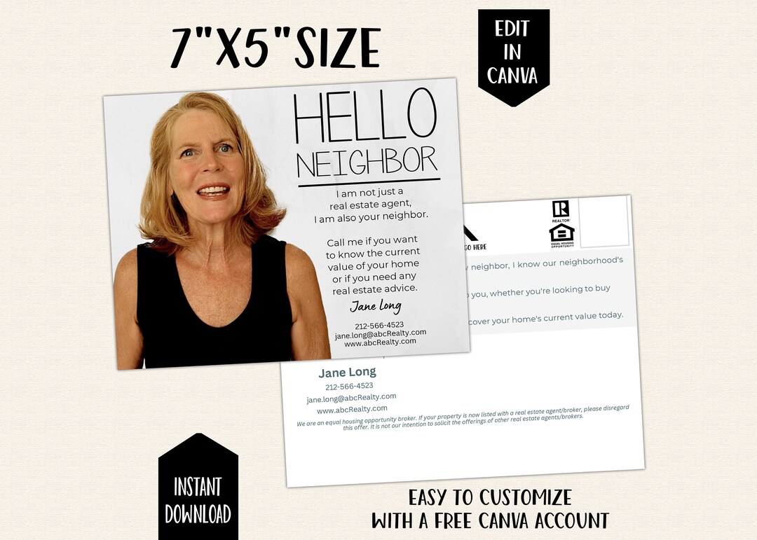 Real Estate Postcard Template Real Estate Marketing Postcard for ...