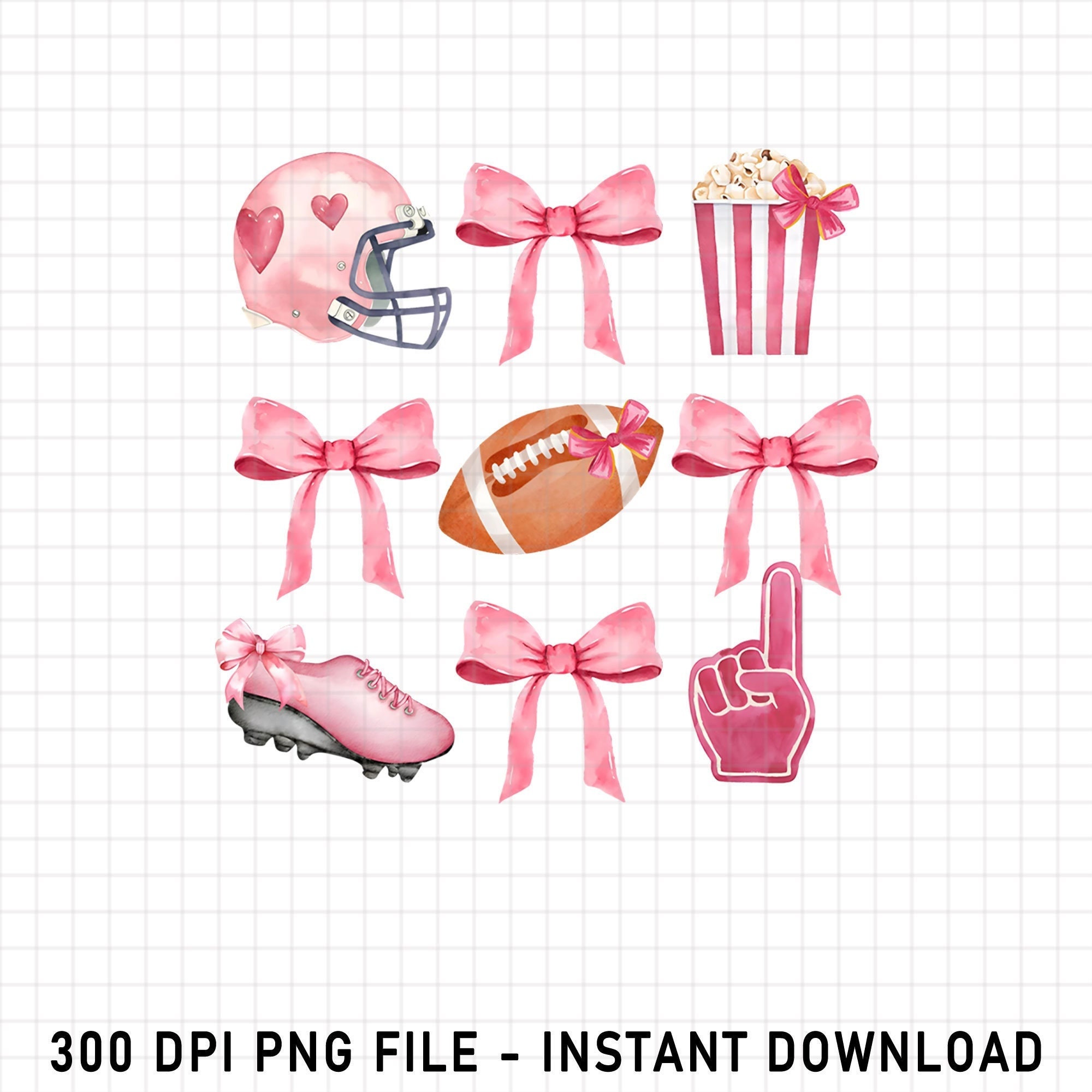 Coquette Bow Football Player PNG, Pink Coquette Bow Football PNG, Retro ...