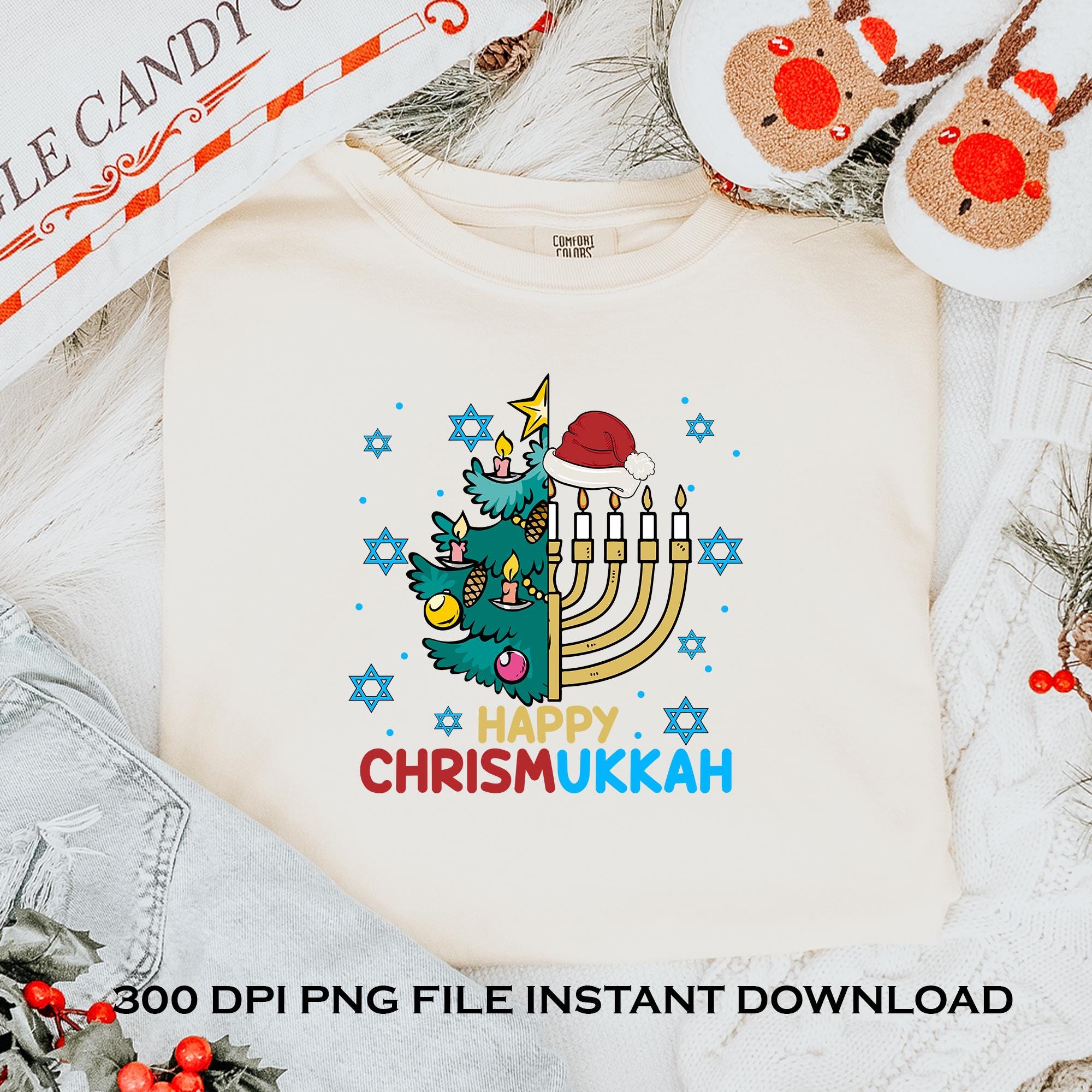 Merry Chrismukkah Png Sublimation Design Download, Jewish Png, Holiday ...