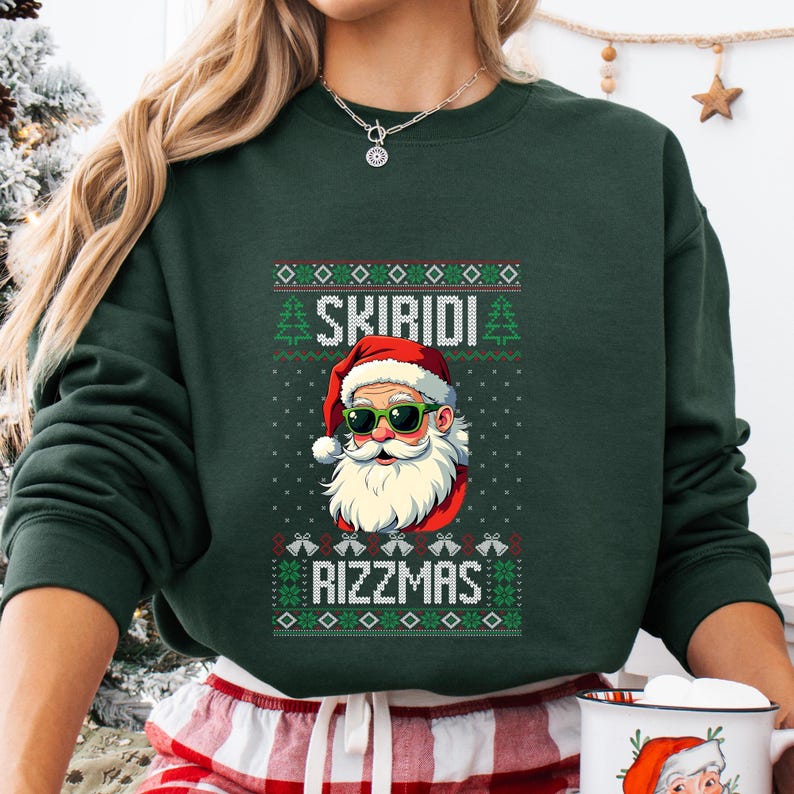 Skibidi Rizzmas Png Svg, Retro Merry Rizzmas Png, Funny Santa Claus ...
