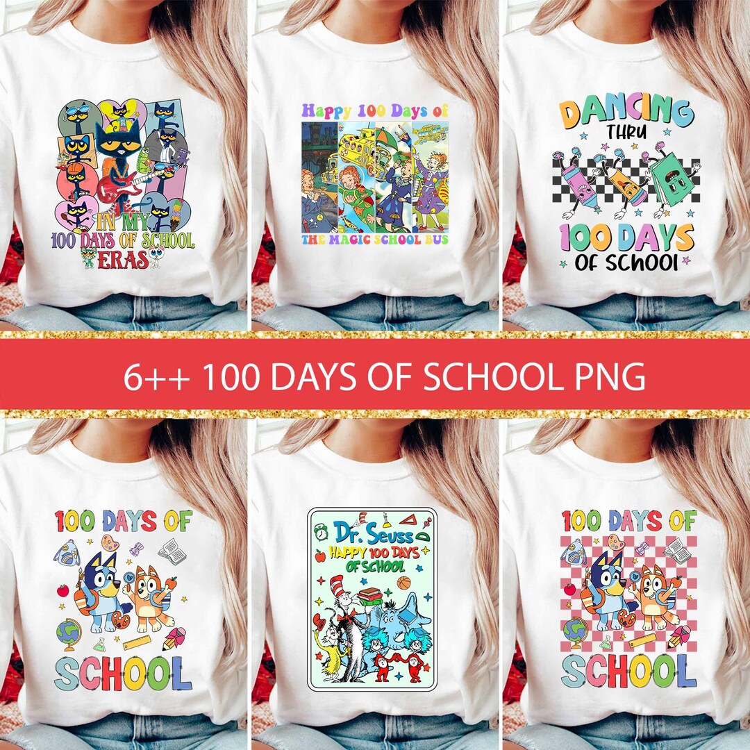 100 Days of School Png Bundle, Teacher Life Png,cartoon PNG File,100 ...