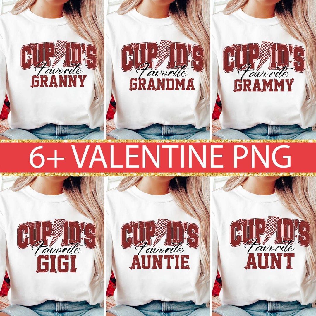 Cupid's Favorite Bundle PNG, Family Valentine Png, Thunderbolt Checkred ...
