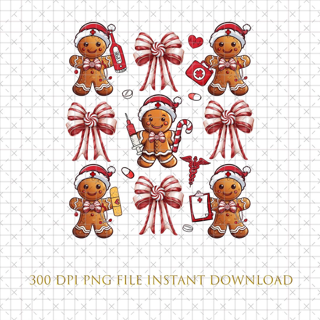 Nurse Christmas Png, Nurse Gingerbread Png, Merry Christmas Png, Nurse ...