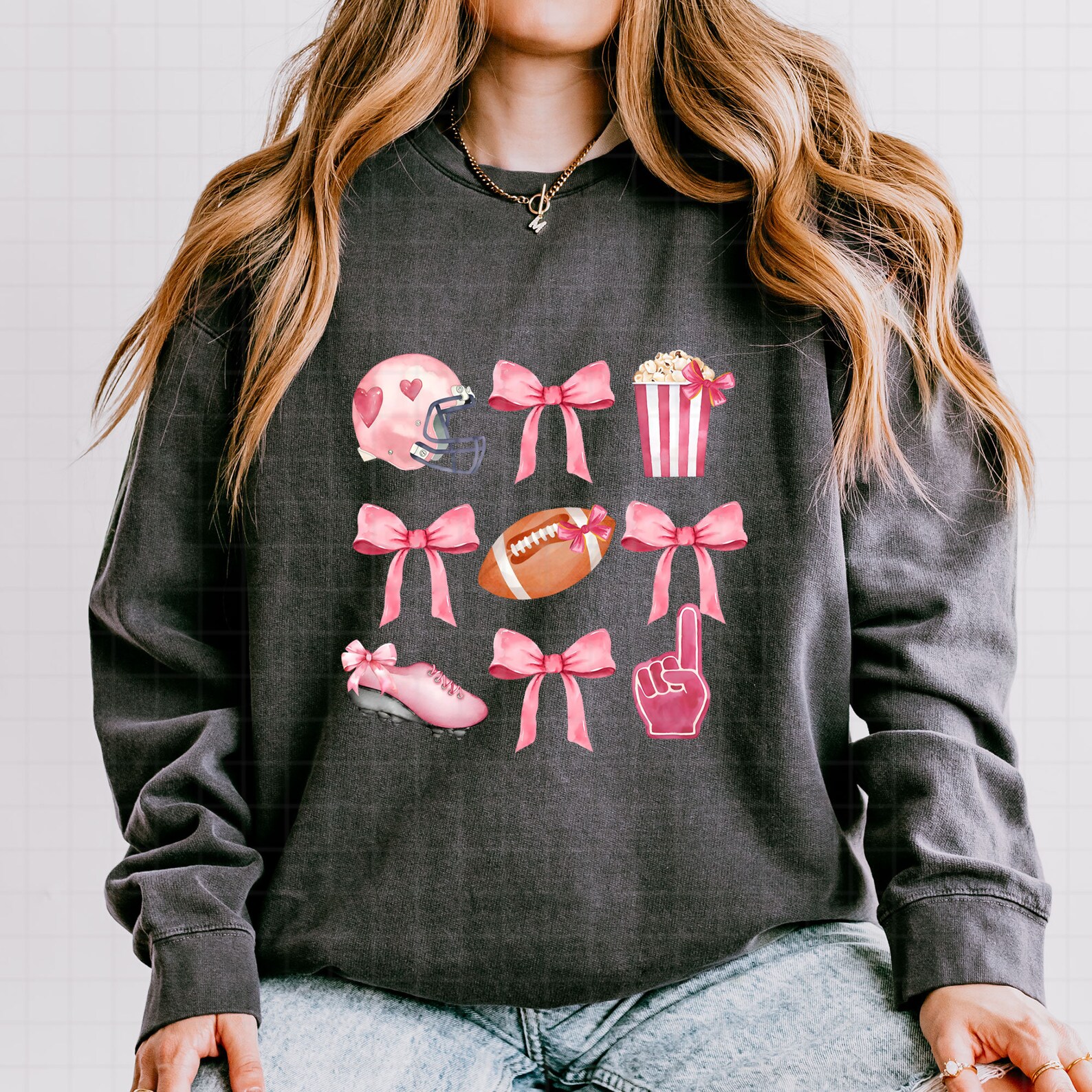 Coquette Bow Football Player PNG, Pink Coquette Bow Football PNG, Retro ...