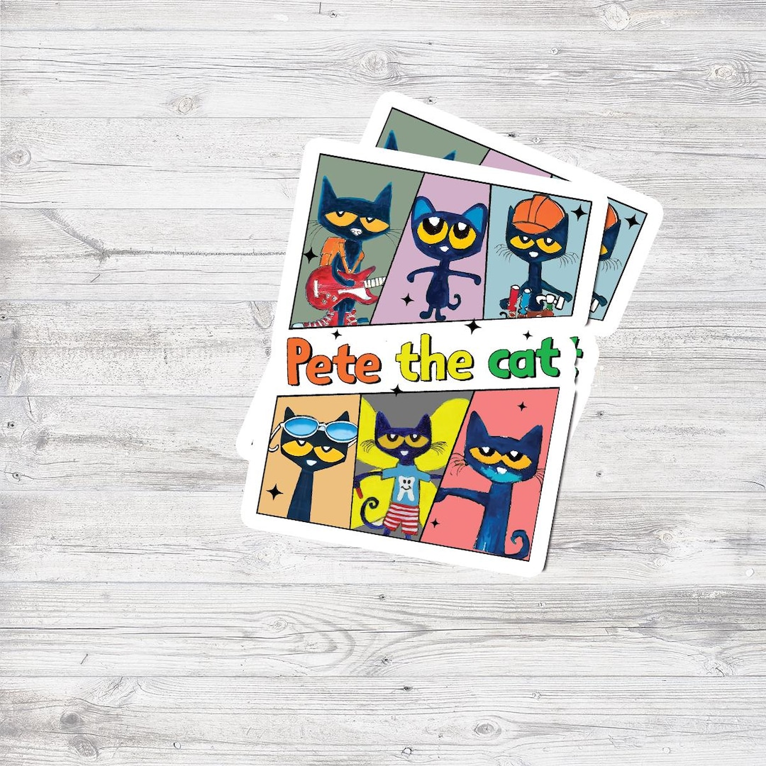 Pete the Cat School Sticker, Back to School Sticker, Teacher Sticker ...