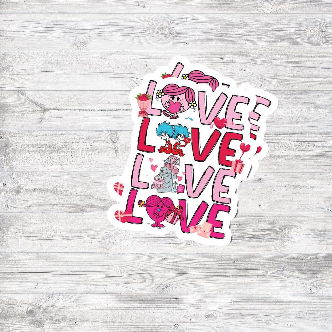 Little Miss Dr Seuss Love Reading Books Sticker, Little Miss Sticker ...