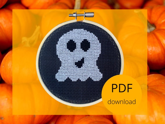 Small Ghost Cross Stitch Pattern Halloween Cross Stitch DIY - Etsy