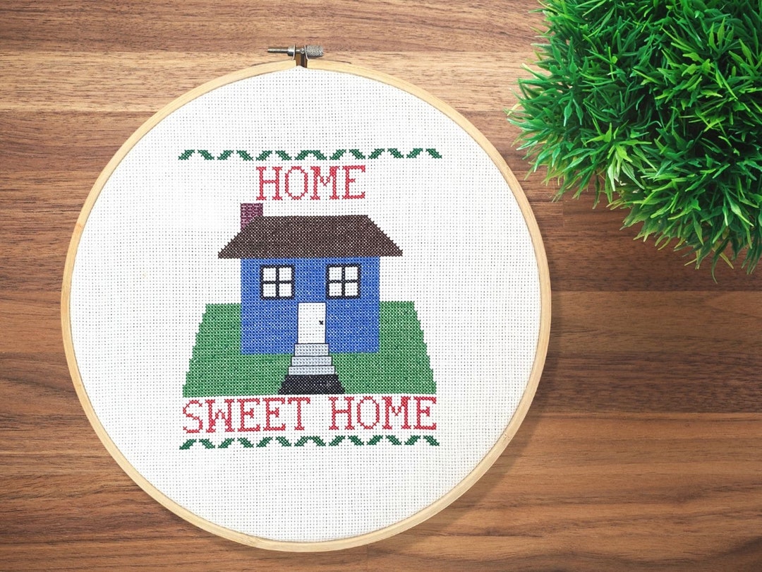 Home Sweet Home Cross Stitch Pattern, Modern Cross Stitch Chart, DIY ...