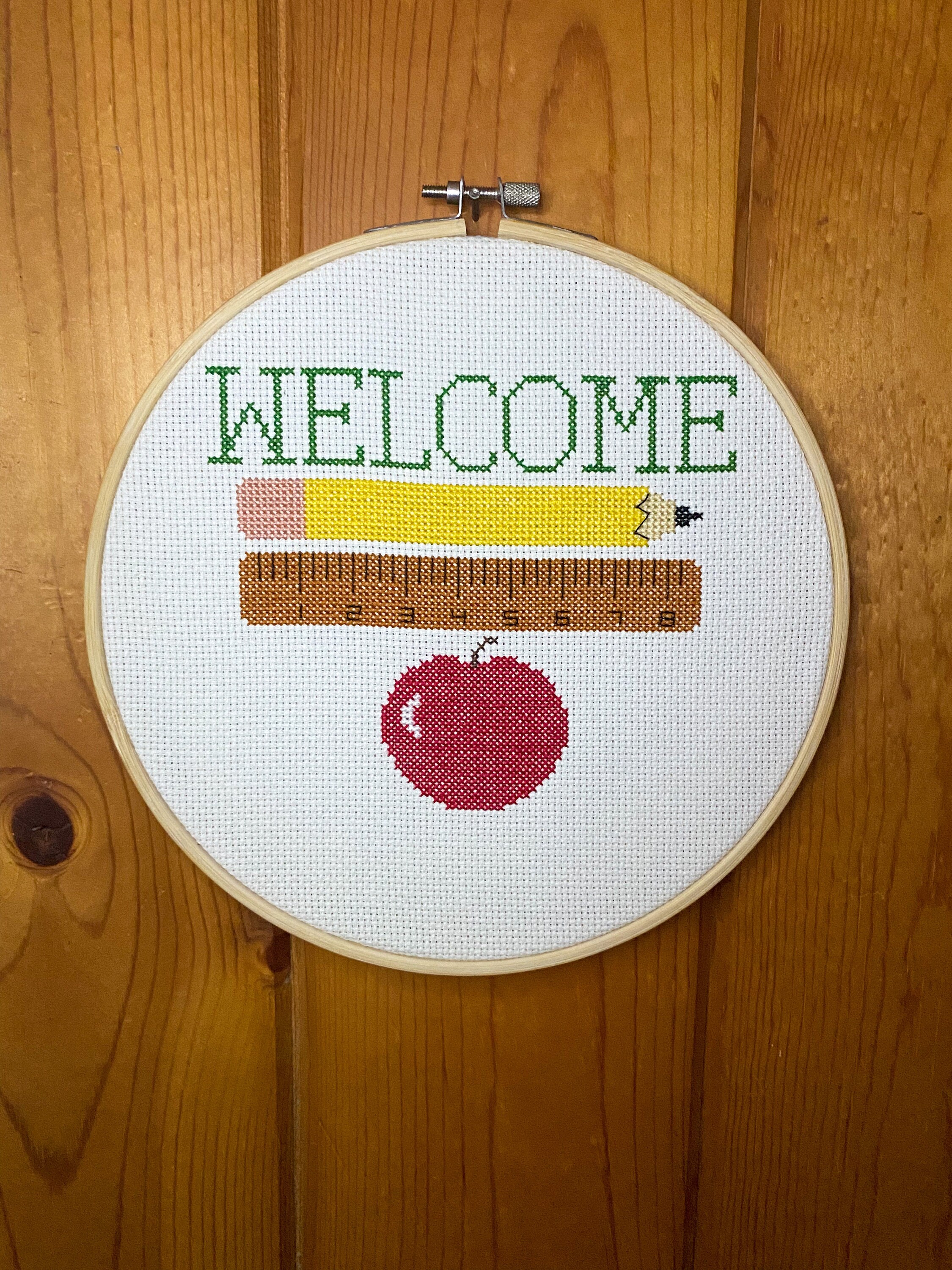 Welcome Cross Stitch Pattern - DIY Classroom Decoration, Back to School ...