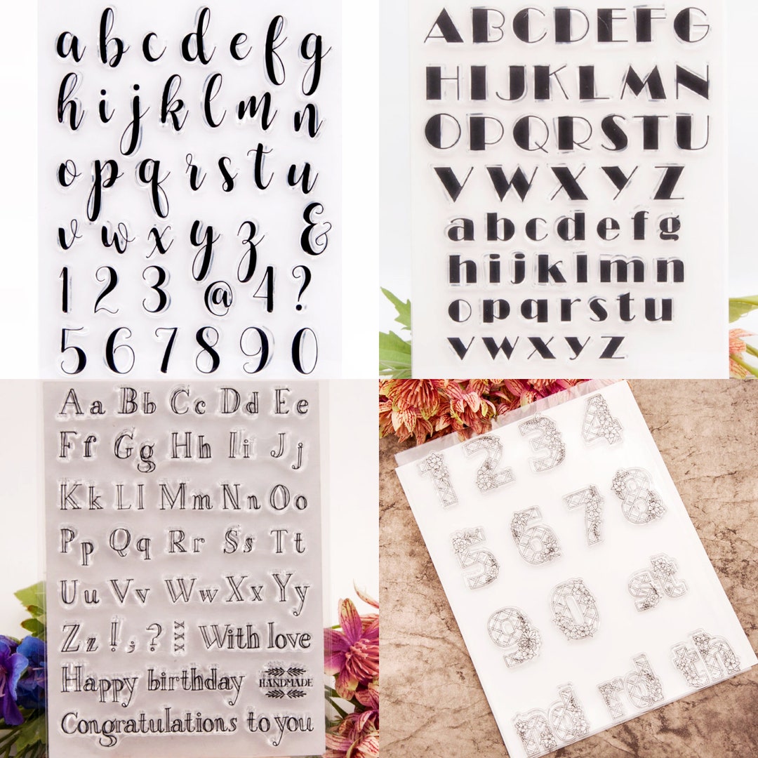 Transparent Stamp - Alphabet Letters and Floral Numbers - Etsy